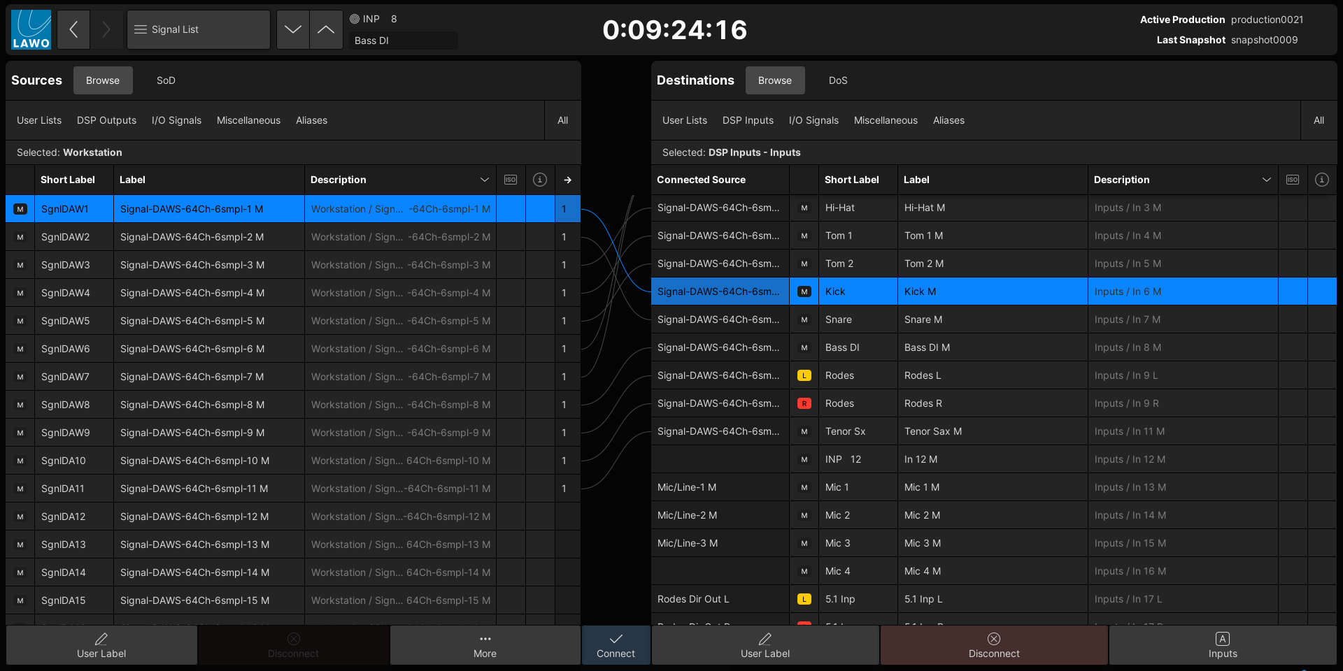 mc²56 - The Signal List display
