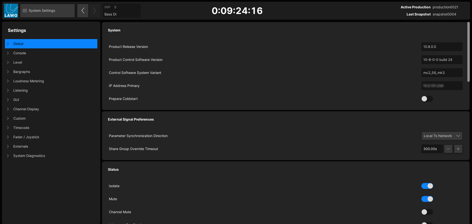 mc²36 - System Settings