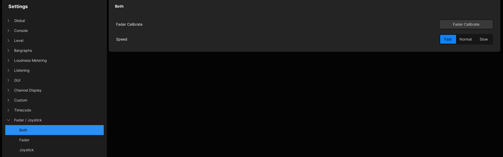 mc²36 - System Settings -> Fader and Joystick