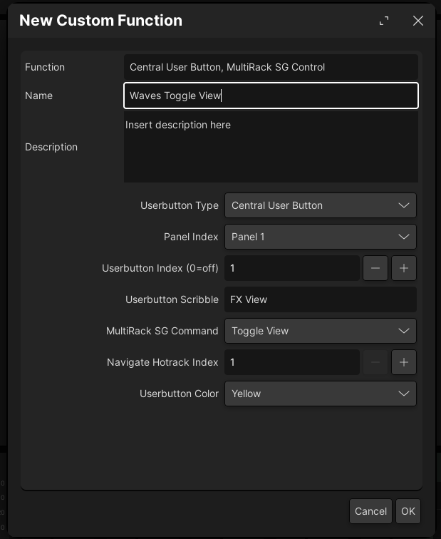 Waves for mc² - User Button Functions