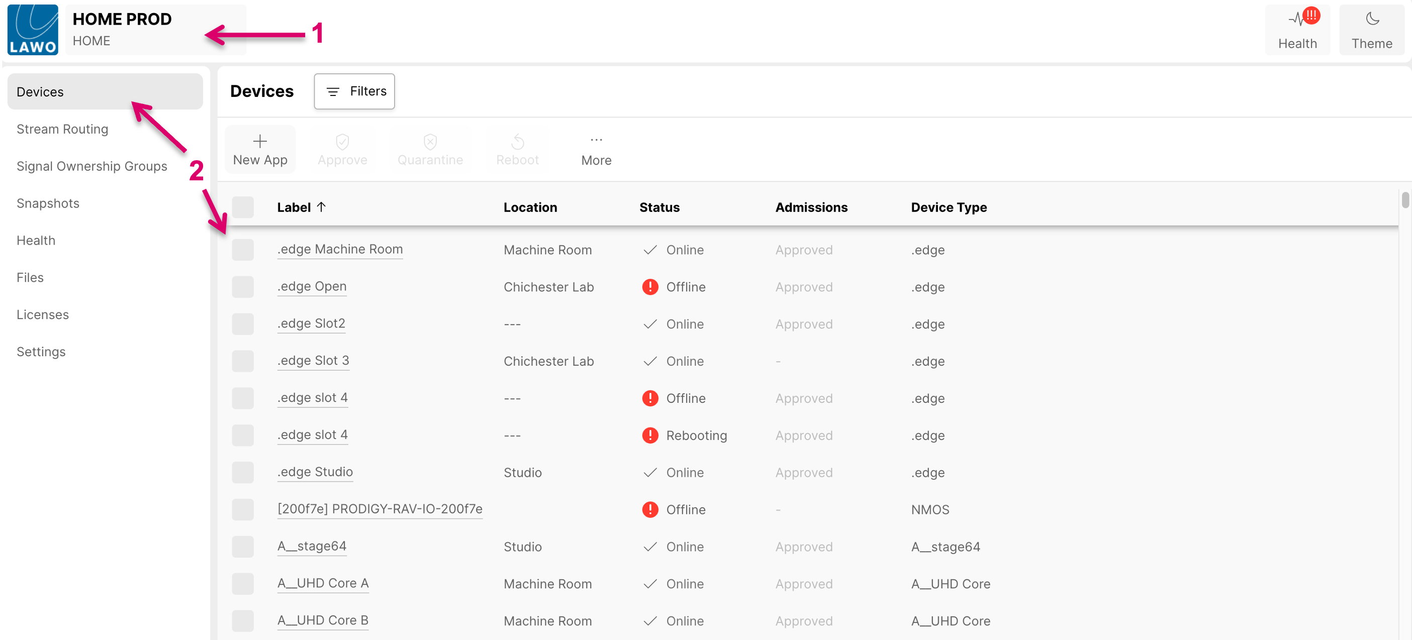 vsmStudio - HOME Interface