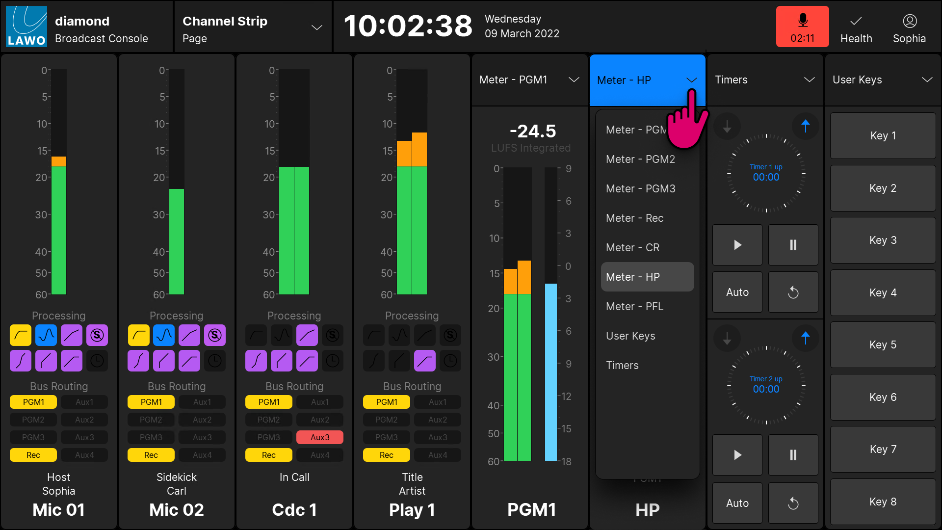 diamond VX - Channel Strip Page