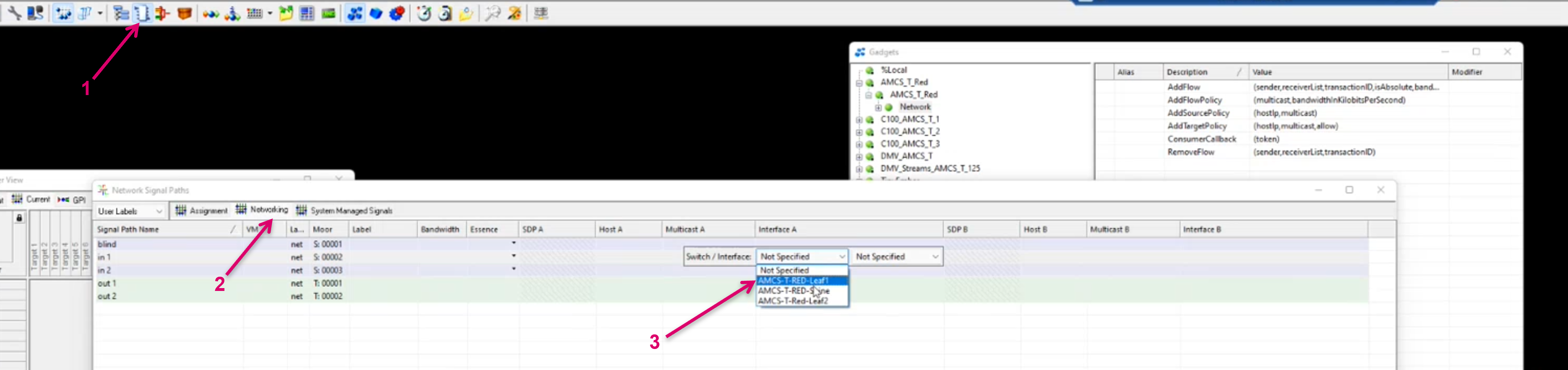 Interface - Arista CVX controlled Media-Network
